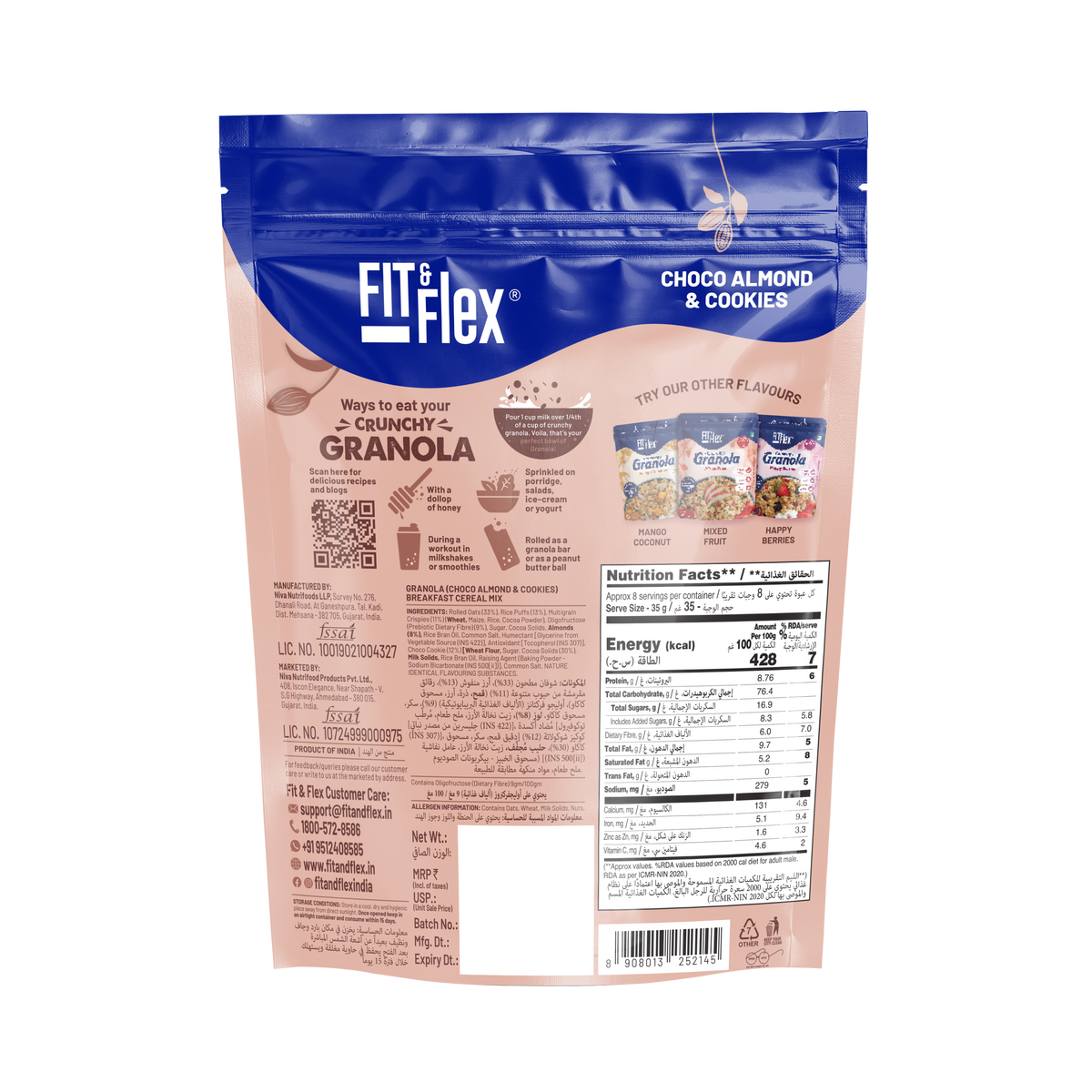 Choco Almond & Cookie Crunchy Granola – Fit & Flex